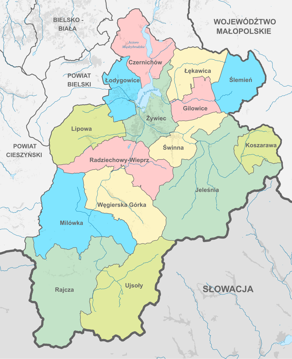Places in Żywiec County – Polish families from Żywiec-Zabłocie, Polska